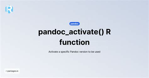 pandoc activate r function from [pandoc] r packages