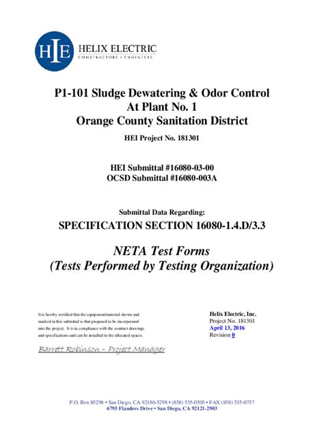 Fillable Online NETA Test Forms Tests Performed By Testing Organization Fax Email Print