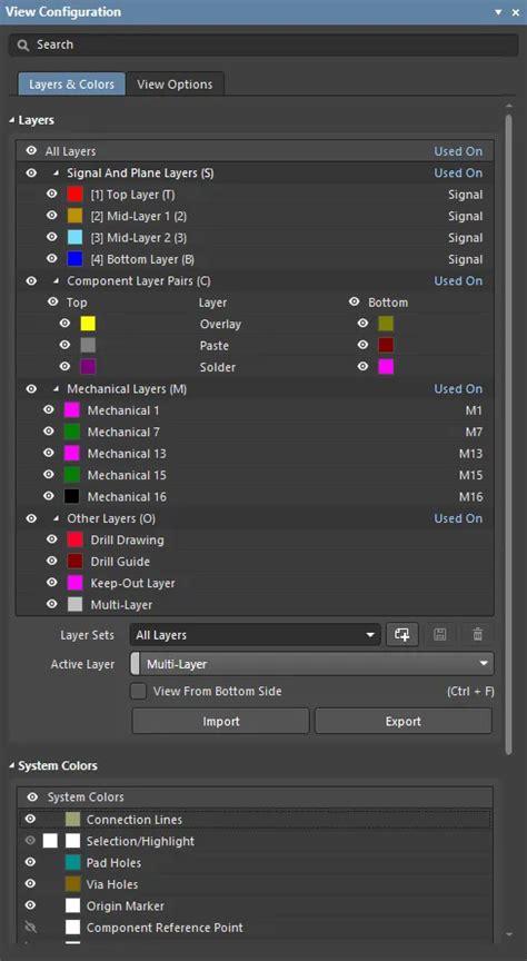 View Configuration Panel Pcb Altium Designer 21 Technical Documentation