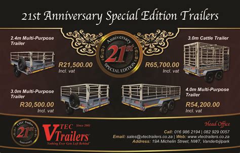 Anniversary Trailer Models Vtec Trailers
