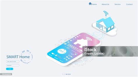 스마트 홈 제어 스마트폰입니다 인터넷 홈 오토 메이 션 시스템의 것 들을 기술 합니다 작은 집 서 화면 휴대 전화 및 무선 연결 아이콘 가전 장치에 Iot 뉴모픽 디자인에