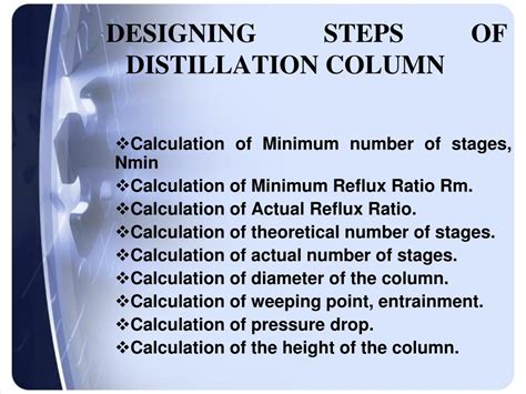 Ppt Distillation Column Design Powerpoint Presentation Free Download