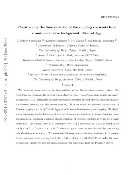 Pdf Constraining The Time Variation Of The Coupling Constants From