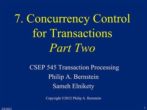 Type Lock Based In Concurrency Controlpptx