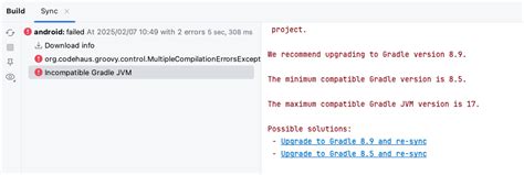 【flutter】 Androidのビルド時の「your Projects Gradle Version Is Incompatible With The Java Version That