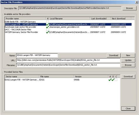 Download Sectorfiles Euroscope