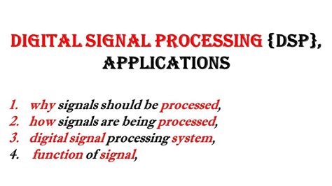 Digital Signal Processing Applications Dsp Youtube