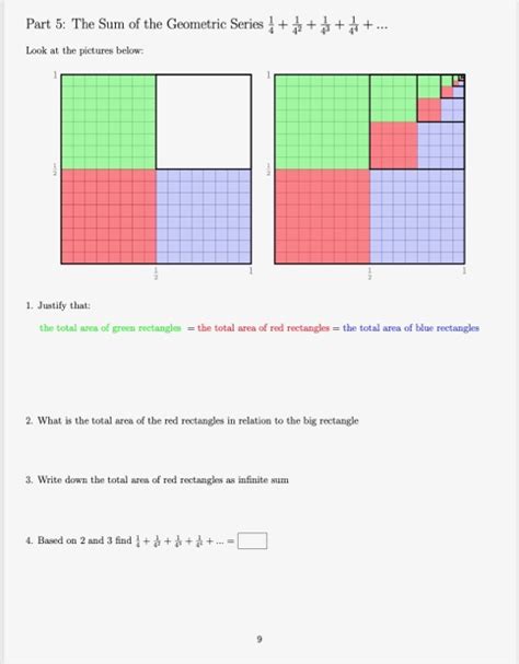Solved Part 5 The Sum Of The Geometric Series Chegg Com