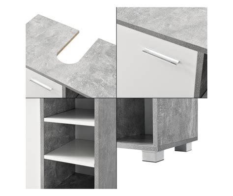 Долен шкаф за баня Narvik 56 X 60 X 31 Cm с вратичка с 3 рафта с отвор за сифон ПДЧ бетон