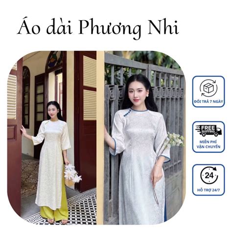 Innovative Ao Dai Traditional Hong Anh Ao Dai With Round Neck Lotus
