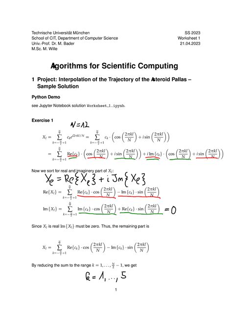 Ws1 Solution Algorithms For Scientific Computing In2001 Technische Universit ̈at M ̈unchen