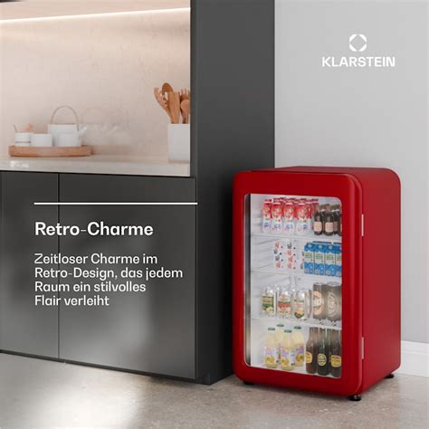 Klarstein Audrey Evo Getränkekühlschrank Retro 113 L Rot 113 Ltr
