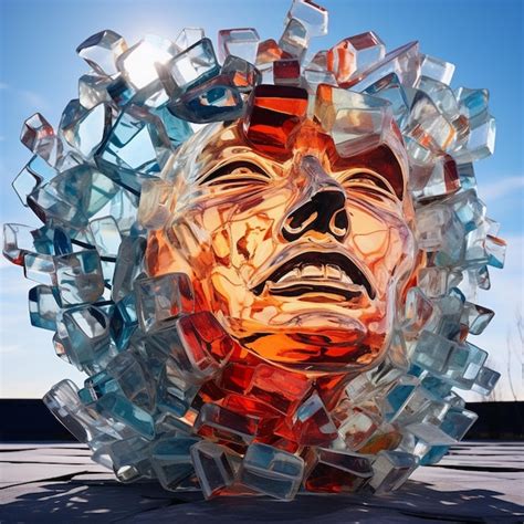 Premium Photo Fractured Unity A Fragmented Glass Sculpture