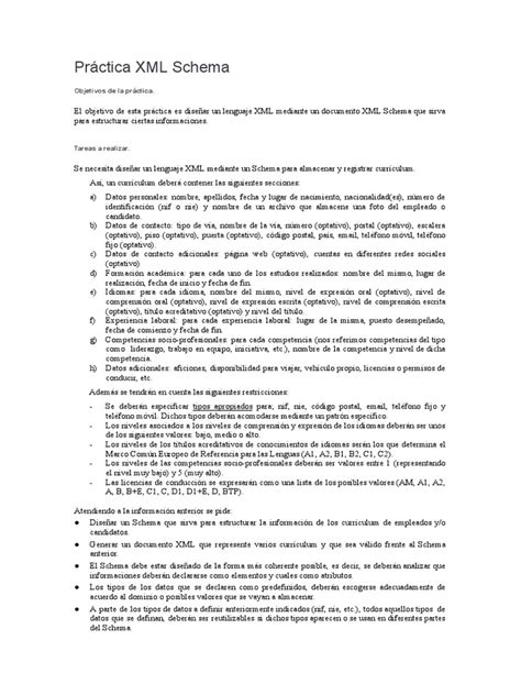 Practica Xml Schema Pdf Xml Ingeniería De Software