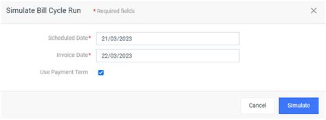 simulate bill cycle run