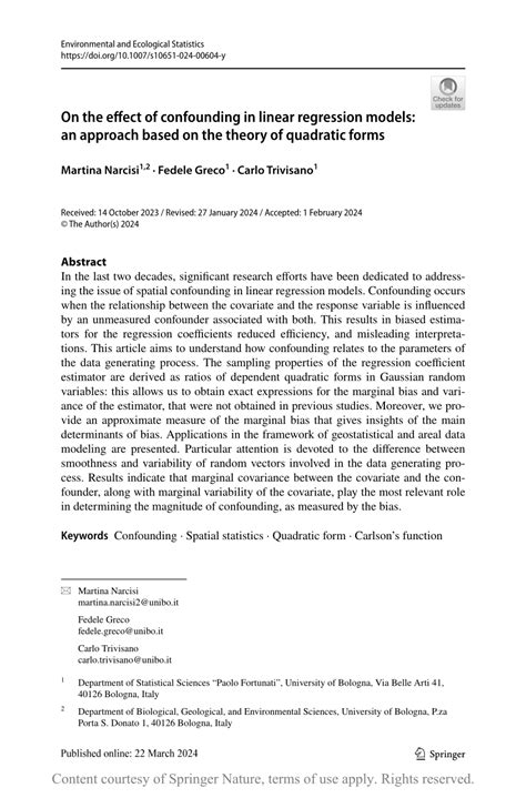 pdf on the effect of confounding in linear regression models an approach based on the theory