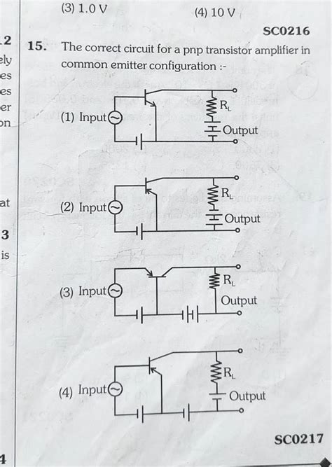 The Correct Circuit For A Pnp Transistor Amplifier In Common Emitter Conf