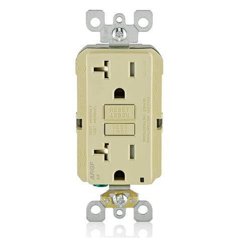 Leviton Dual Function Afci Gfci Outlet 20 Amp Self Test Tamper Resistant With Led Indicator