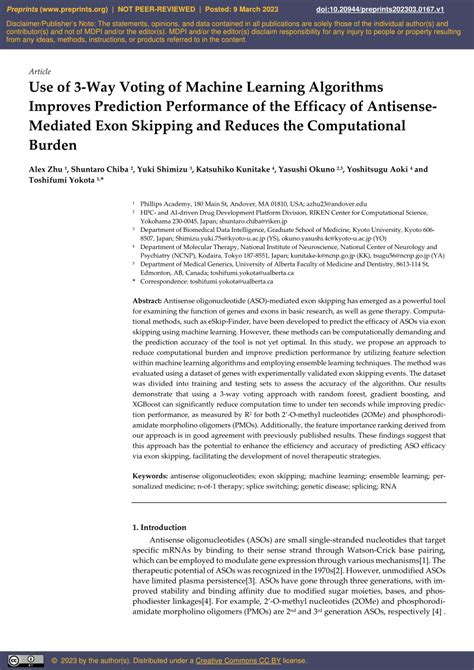 Pdf Use Of 3 Way Voting Of Machine Learning Algorithms Improves