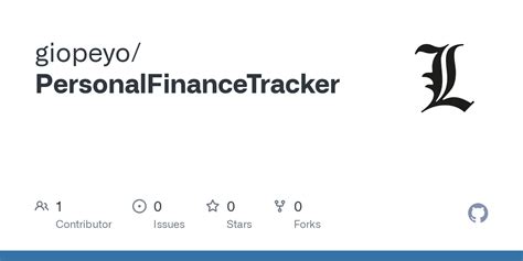 Github Giopeyopersonalfinancetracker