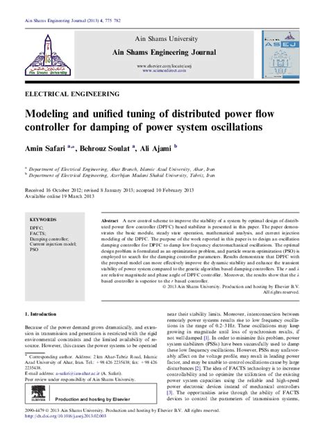 Pdf Modeling And Unified Tuning Of Distributed Power Flow Controller For Damping Of Power
