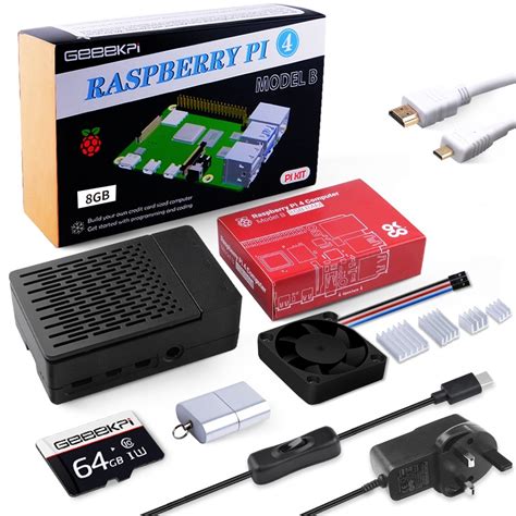 52pi Raspberry Pi 4 4gb8gb Starter Kit With Sd Card Raspberry Pi 4