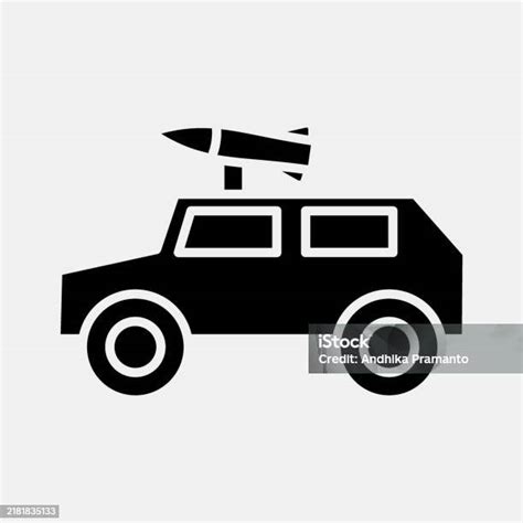 아이콘 군용 차량 군사 요소 글리프 스타일의 아이콘입니다 인쇄물 포스터 로고 인포그래픽 등에 적합합니다 교통에 대한 스톡 벡터 아트 및 기타 이미지 Istock