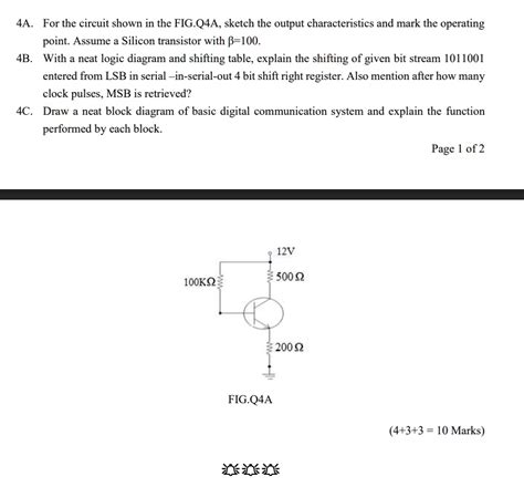 Solved 4a For The Circuit Shown In The Figq4a Sketch The Output