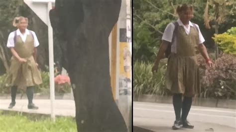 Video Viralizan Grabación De Hombre Que Se Viste Como Colegiala Y