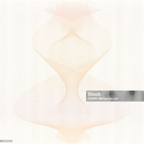 베이지 크림 색 대칭 기요체 워터 마크 디자인 트위스트 패턴 물결 모양곡선 구불구불한 미묘한 선 벡터 추상 적 배경입니다 여권 지폐 졸업장 인증서에 대한 템플릿 Eps10