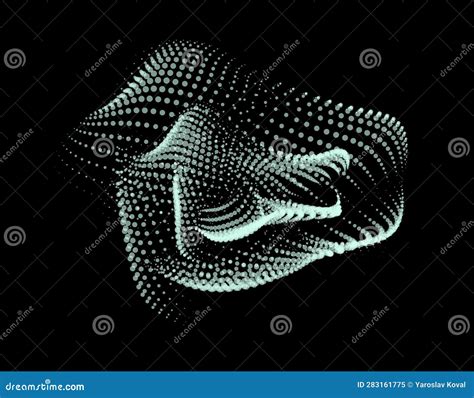 3d Dynamic Node Of Big Data Dots Science Wave Infinity Sinusoid Line