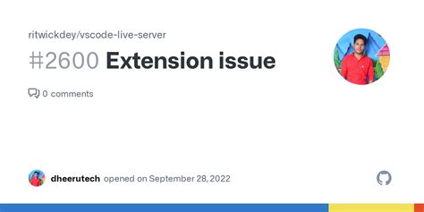 Extension Issue · Issue 2600 · Ritwickdeyvscode Live Server · Github