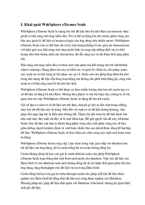 Doc I Khái Quát Websphere Extreme Scale Trong Data Grid