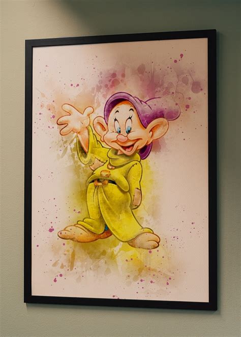 Dopey Dwarf Watercolor Poster Von Morgan Lee Printler