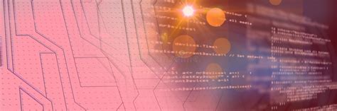 computer code and metal machine parts against gradient background