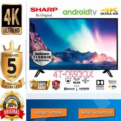 Jual Led Tv Sharp Inch T C Ck X Android Smart Uhd K Garansi Resmi Termurah Shopee Indonesia