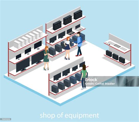 아이소메트릭 3d 벡터 일러스트 레이 션 컴퓨터 상점 및 철물점 등측투영법에 대한 스톡 사진 및 기타 이미지 등측투영법 인포그래픽 개념 Istock