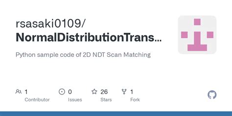 Github Rsasaki0109normaldistributiontransform2d Python Sample Code Of 2d Ndt Scan Matching