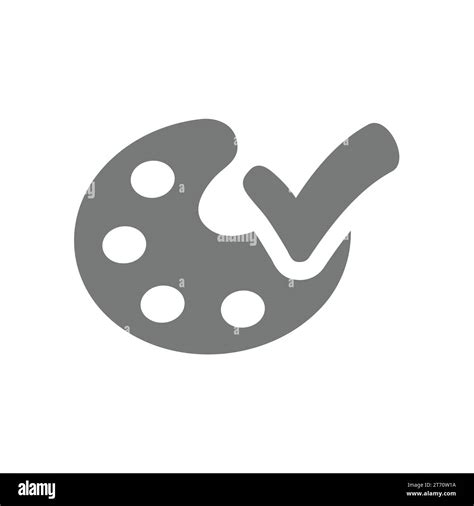 Color Palette And Checkmark Vector Icon Color Resistant Or Protection