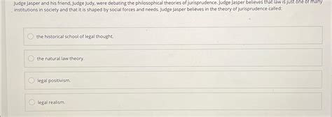 Solved Judge Jasper And His Friend Judge Judy Were