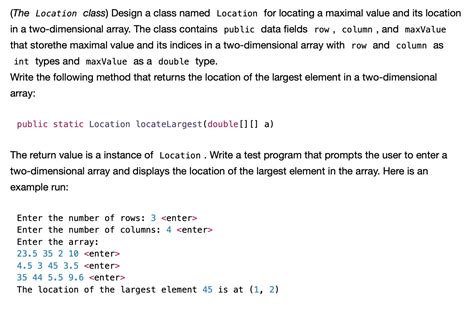 Solved The Location Class Design A Class Named Location