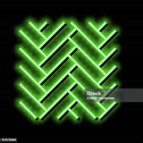 나무 바닥 쪽모이 세공 마찬 네온 글로우 아이콘 그림 가리기에 대한 스톡 벡터 아트 및 기타 이미지 가리기 기와 제작자
