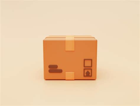 골 판지 상자 소포 패키지 아이콘 빠른 배달 운송 물류 개념 배경 3d 렌더링 그림을 제공 무료 사진