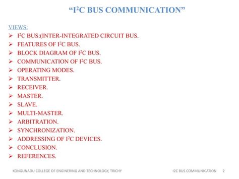 I2 C Bus Communication Ppt