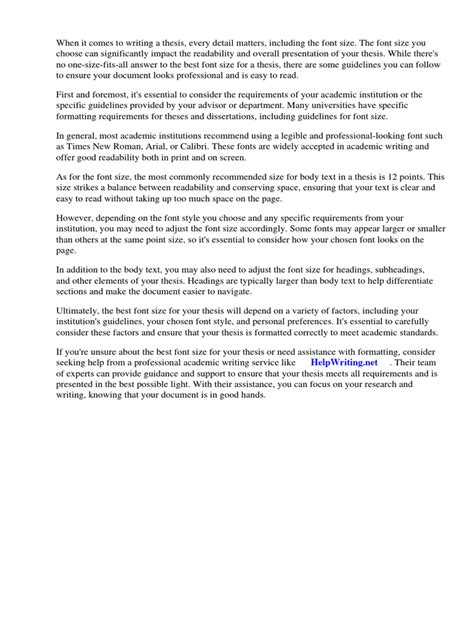 Best Font Size For Thesis Pdf Typefaces Thesis