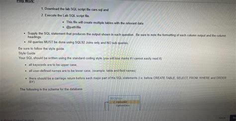 Solved 1 Download The Lab Sql Script Fle Cars Sql And 2