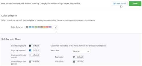 Changing Color Scheme