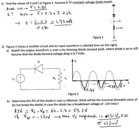 Solved Find The Values Of V And I In Figure Assume Chegg Com