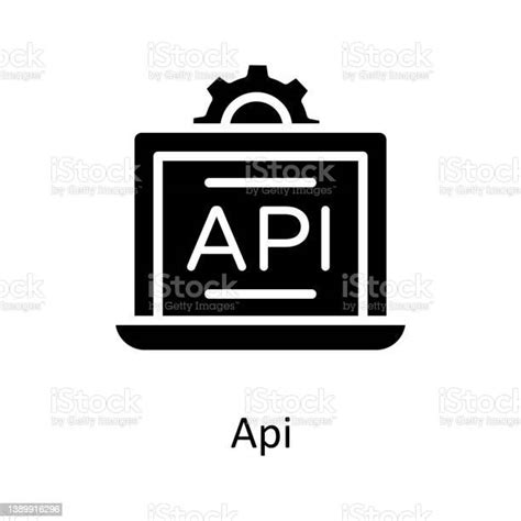 Api 벡터 솔리드 아이콘 디자인 일러스트레이션입니다 화이트 배경 Eps 10 파일에 교육 기술 기호 0명에 대한 스톡 벡터