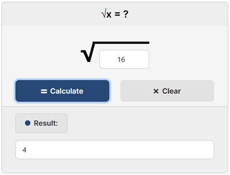 Square Root Calculator PureTables Com